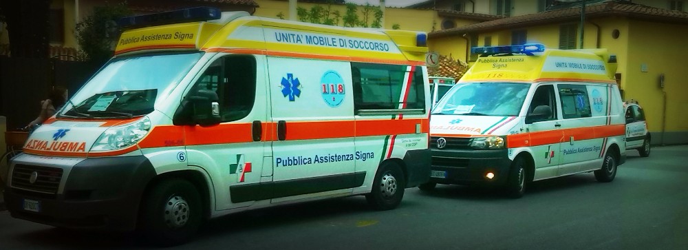 Le ambulanze in servizio